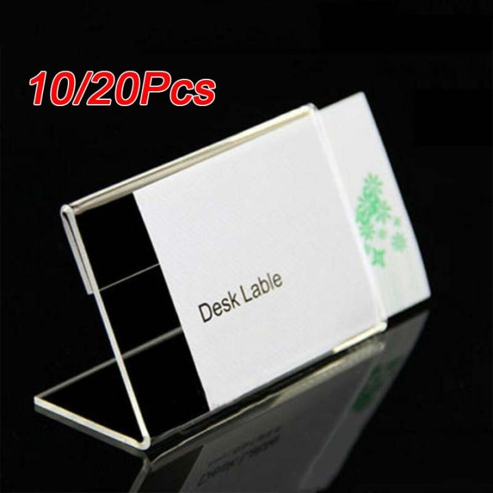 10/20PCS 9x6cm Acrylic Sign Display Holder Label Price Name Card Tag ...