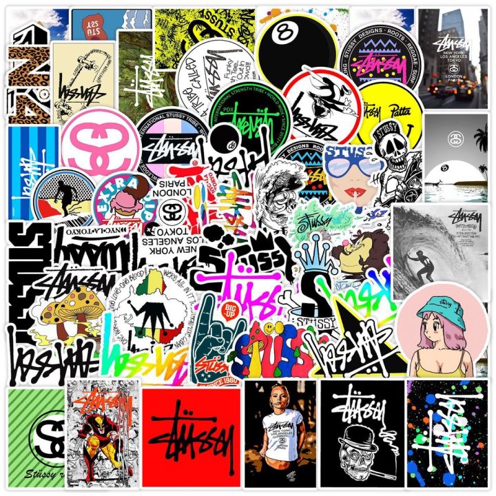 STUSSY 50 pcs DIY Waterproof Non Repeating Stickers Pack | Lazada