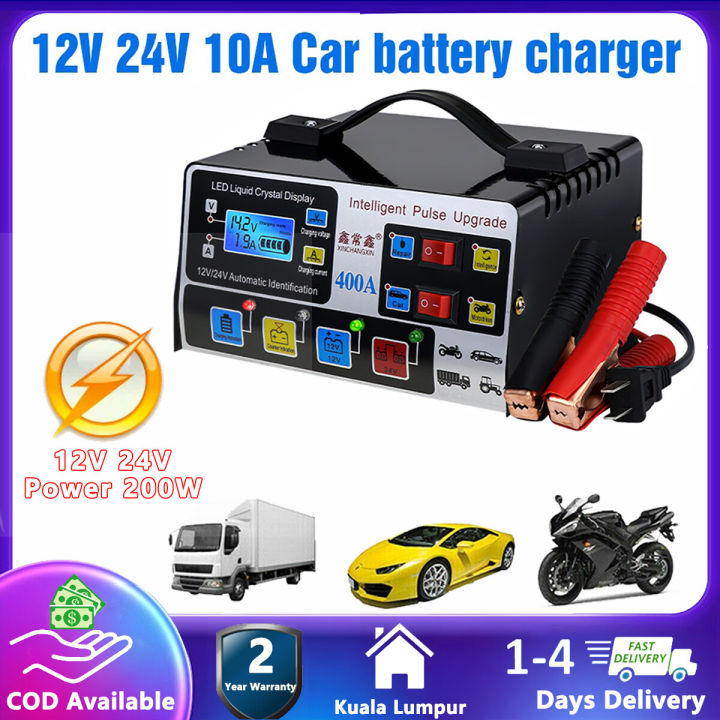 Automatic Pengecas Bateri Kereta Motorsikal Car Battery Charger Restore Charge Pulse Repair Moto ...