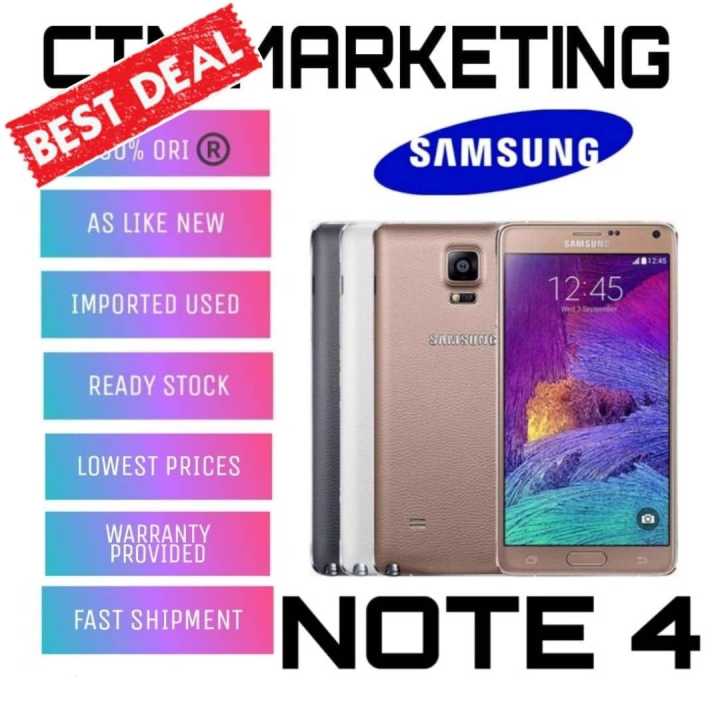 100% Original Samsung Note 4 SM-N910 32GB **IMPORTED** | Lazada