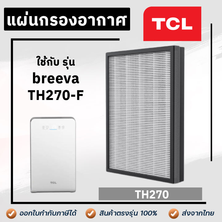 TCL แผ่นกรองเครื่องฟอกอากาศ breeva TH270-F ไส้กรองอากาศ HEPA H13 ...