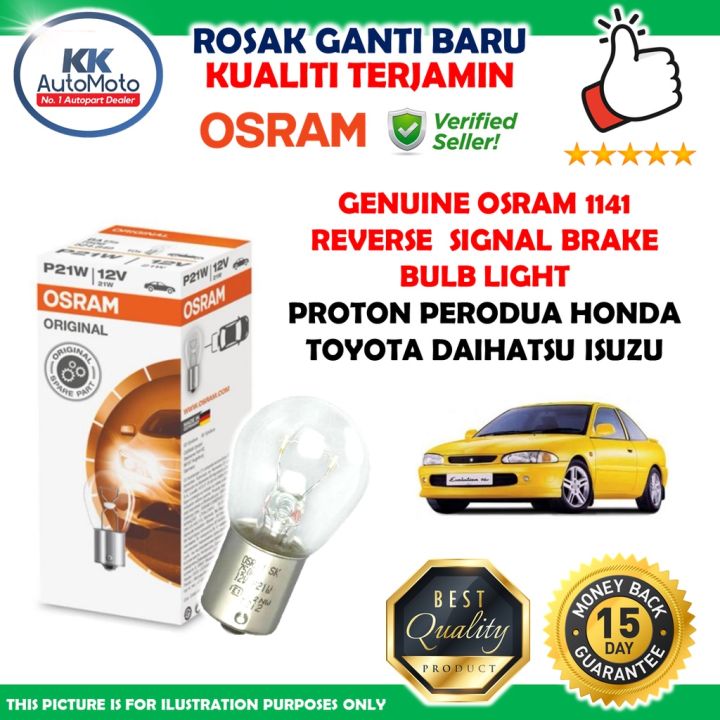 1 Biji Osram 1141 P21W 12V 7506 Mentol Lampu Brake Brek Reverse Signal ...
