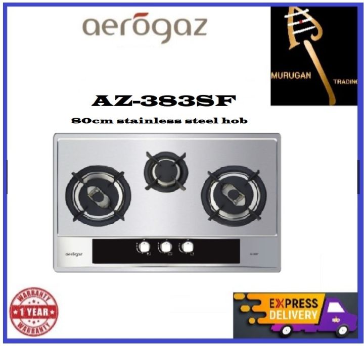 Aerogaz AZ-383SF 80CM 3 Burner Stainless steel Gas Cooker Hob | Express ...