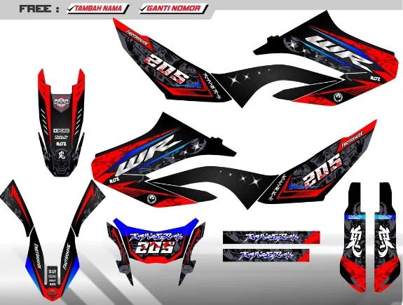 Sticker Stiker Decal Yamaha WR 155 Supermoto Super Glossy Full Body ...