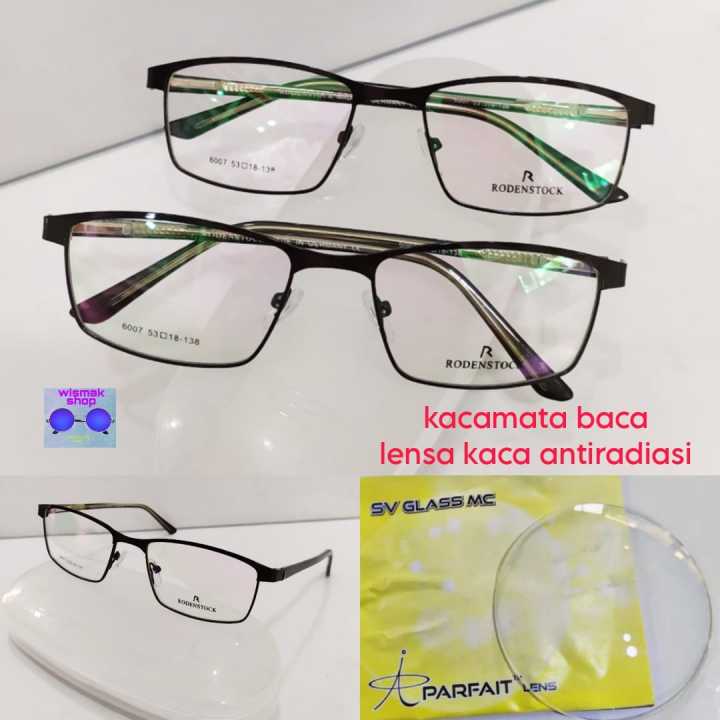 kacamata baca lensa kaca asli plus antiradiasi tangkai per | Lazada ...