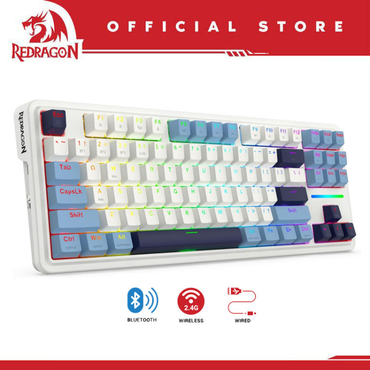 Redragon K728 RGB ANTONIUM PRO 87 Keys 80% Gasket Mounted TKL Wireless Mechanical Keyboard ...