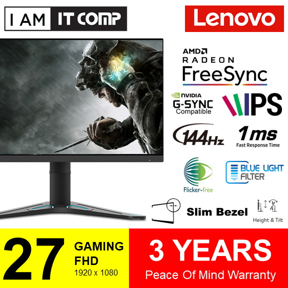 LENOVO 27 Inch G27-20 / G27q-20 FHD / QHD IPS 144Hz / 160Hz Gaming ...