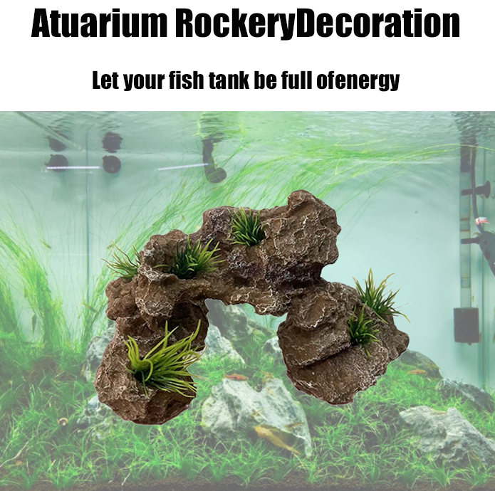 Aquarium fish tank rockery grass ornaments, realistic, natural, rockery ...