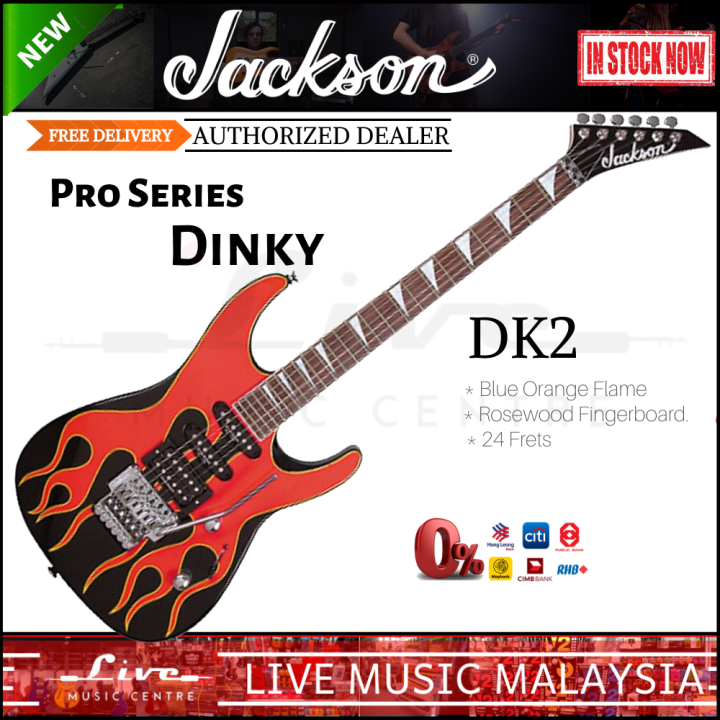 Jackson DK2 Pro Series Dinky Electric Guitar, Blue Orange Flame (DK-2 ...