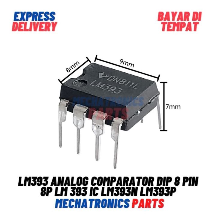 2Buah LM393 Analog Comparator DIP 8 Pin 8p LM 393 IC LM393N LM393P 5753 ...