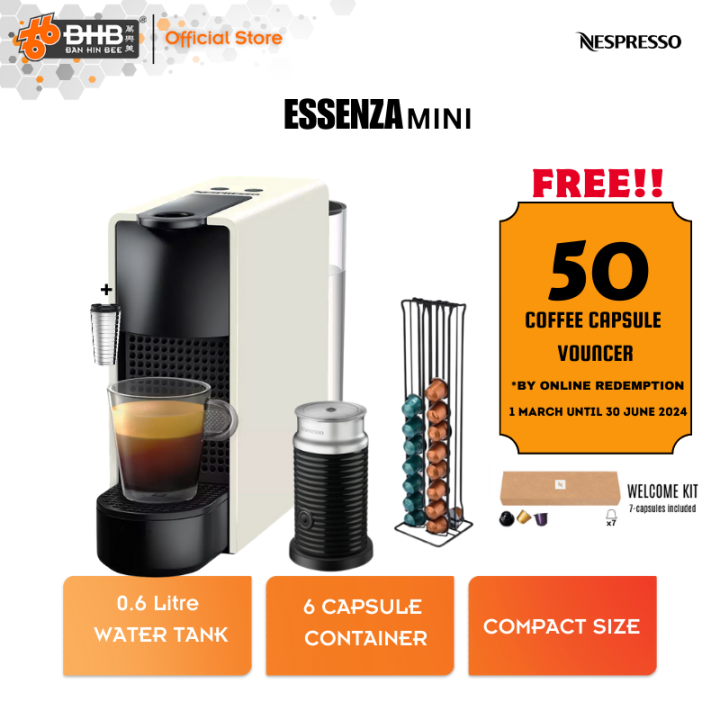 Nespresso C30-ME-WH-NE Essenza Mini Fully Automatic Capsule Espresso ...