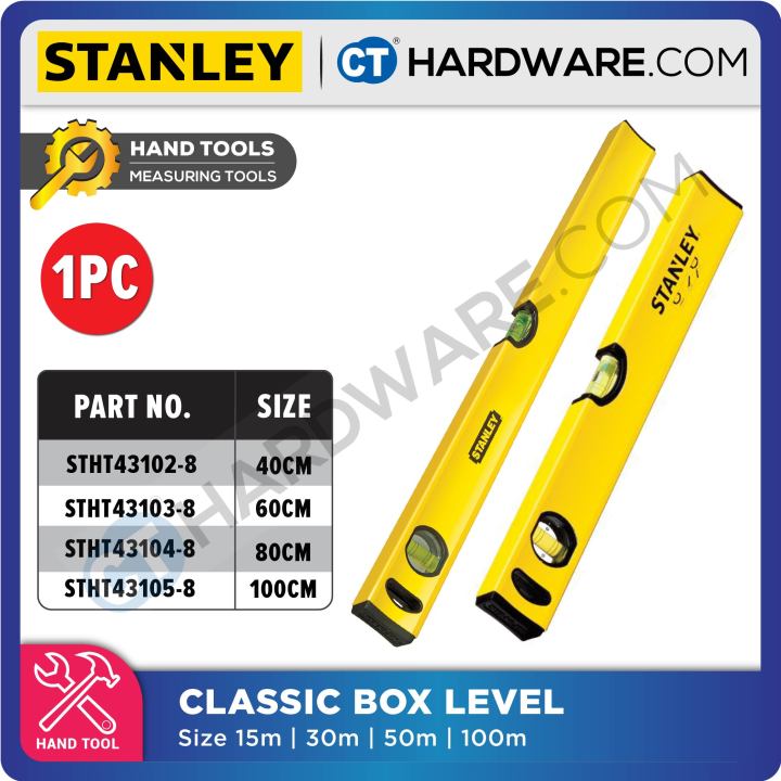 STANLEY CLASSIC BOX BEAM LEVEL SIZE 40CM | 60CM | 80CM | 100CM | Lazada
