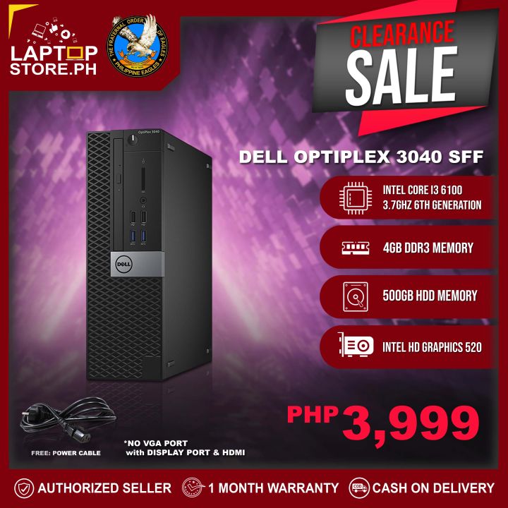 Computer Desktop Package DELL Otiplex 3040 SFF Intel Core I3 6100 3 ...