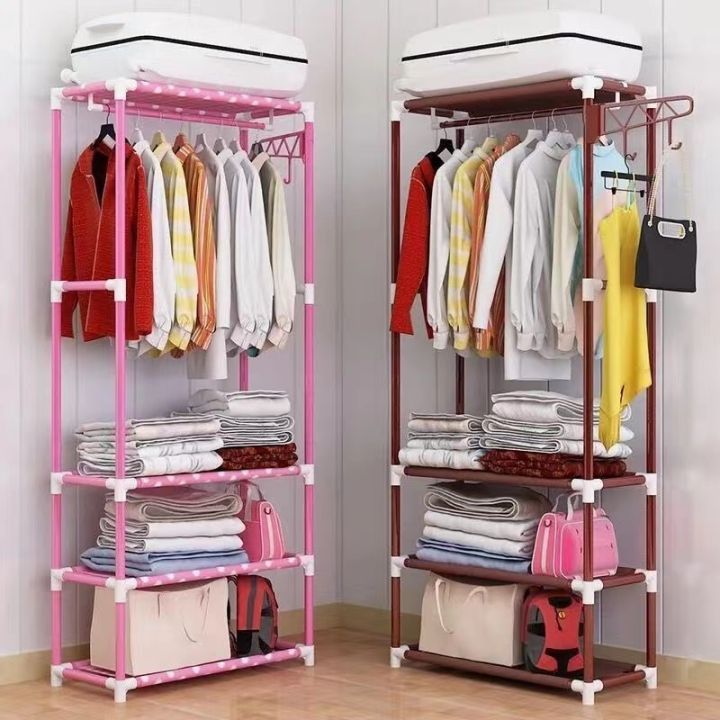 Square SimpLe Clothes Rack Storage Rack Clothes Hanger Wardrobe | Lazada PH