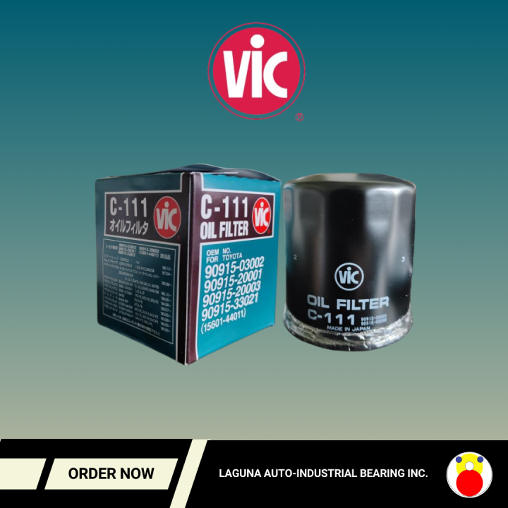 VIC Oil Filter C-111 for Toyota Innova, Fortuner, Hilux, Hiace | Lazada PH