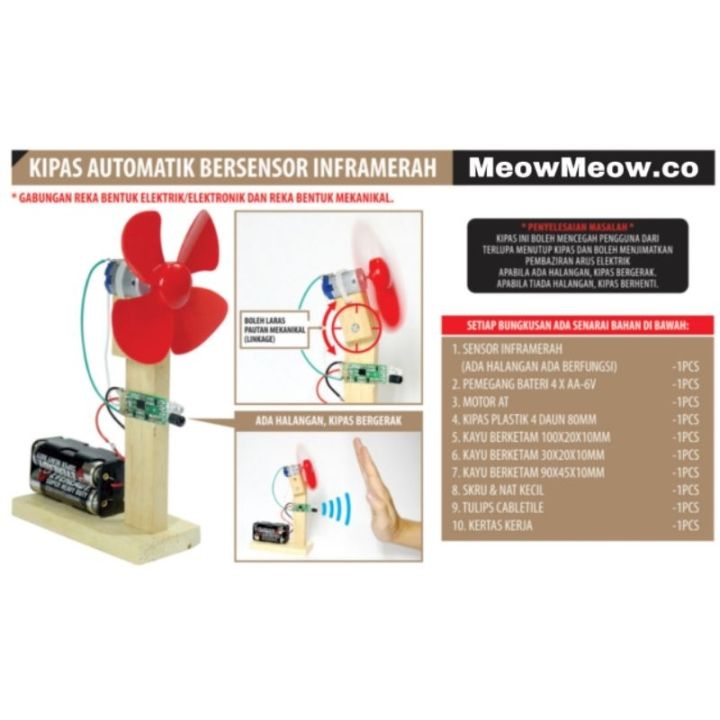 [ReadyStock] Kipas Automatik Bersensor Inframerah RBT T3 Projek RBT ...