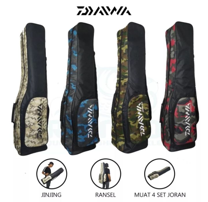 Tas pancing rengsel jumbo 5 joran rill bonus sponge kail ukuran 80cm ...