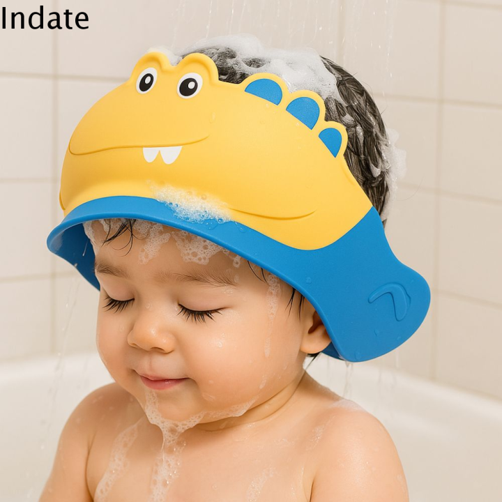 INDATE ปรับได้ หมวกอาบน้ำเด็ก นุ่มนวล รูปทรงสัตว์น่ารัก หมวกอาบน้ำ ...