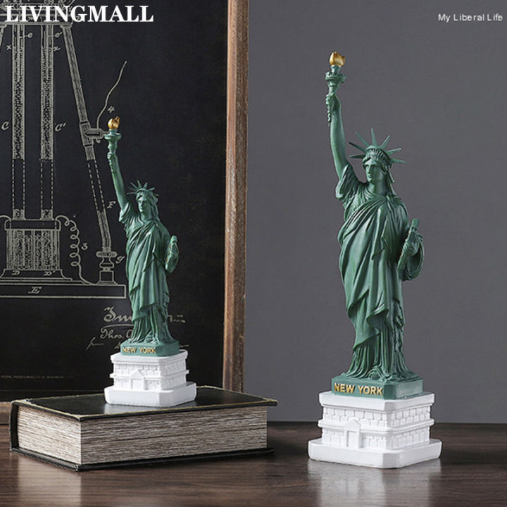 Livingmall American Statue of Liberty Resin Sculpture Home Decoration ...