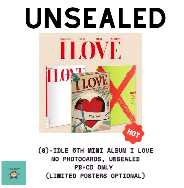 [UNSEALED] (G)I-dle 5th Mini Album I Love PB+CD+Lyric Booklet Only Official Kpop Merchandise ...