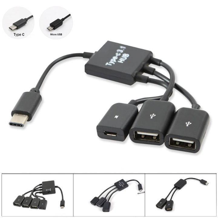 Multiple Type C to USB 2.0 Adapter Micro Usb Extender OTG Cable Data ...