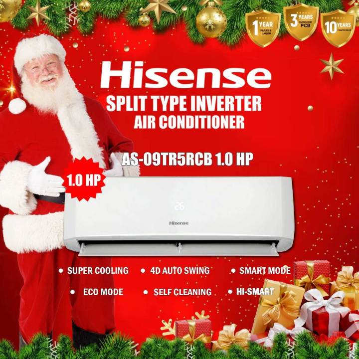HISENSE 1.0 HP INVERTER SPLIT TYPE AIRCONDITIONER AS-09TR5RCB | Lazada PH