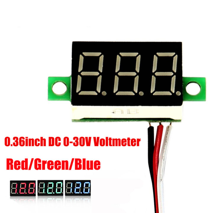 DC 0-30V 0.36 inch3 Digit Display Voltmeter Mini LED Digital Voltage ...