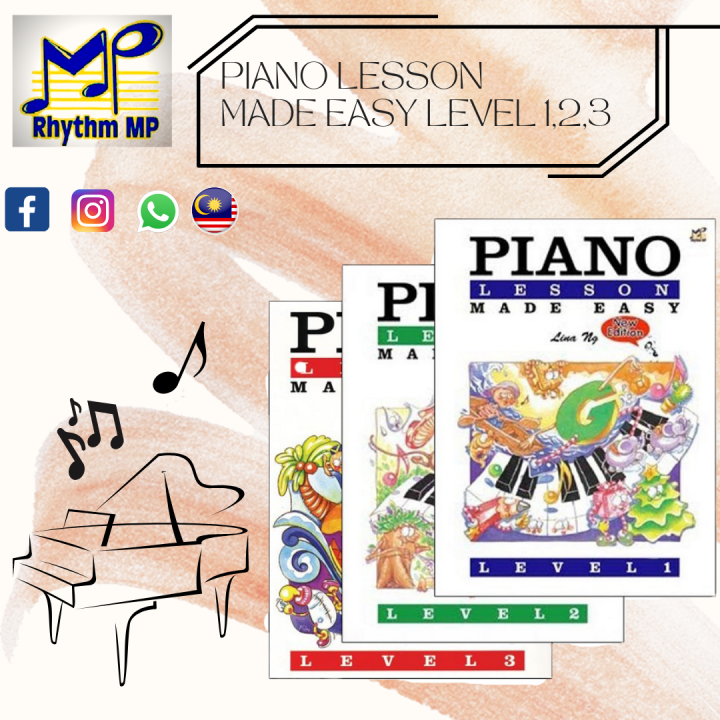 ☆RHYTHM MP☆ PIANO LESSON MADE EASY LEVEL 1, 2, 3 | Lazada