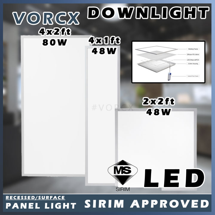 [SIRIM] Backlit LED Panel Light 48W / 80W Downlight Office Ceiling TBar ...