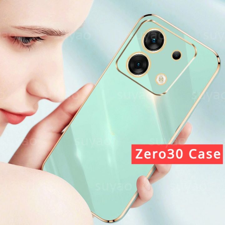 เคสโทรศัพท์สำหรับ Infinix Zero 30 Zero30 5G 4G 2023สีทึบเคลือบอิเล็คโทรเพลทแบบเรียบง่ายกรอบ ...