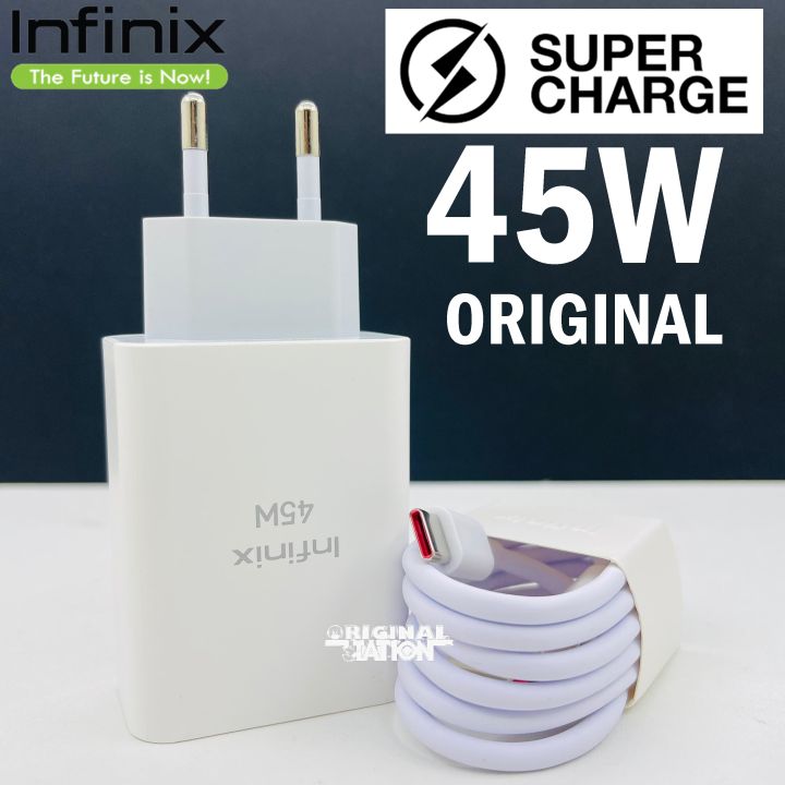Infinix Charger 45 Watt Type C Original For Infinix hot 60i, Infinix ...