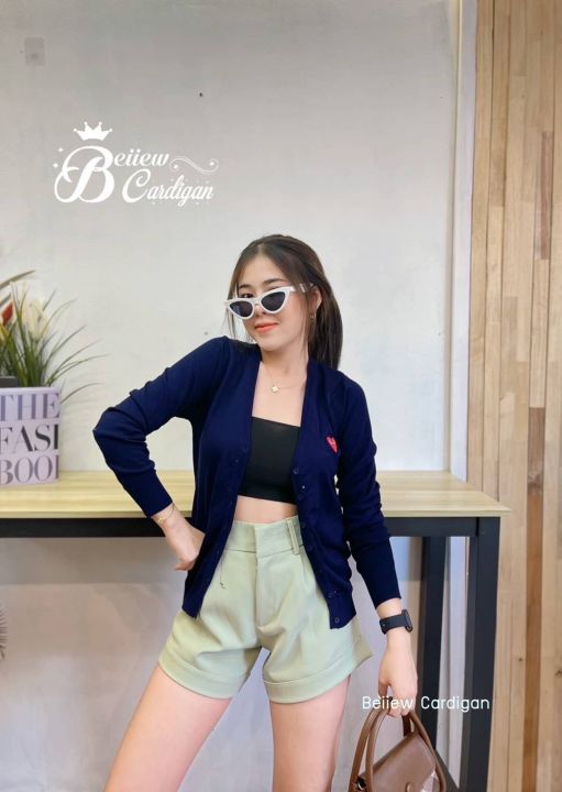 BW.Warisara ️เสื้อคลุมตามกระแส งานติดชาร์ต เป็นงานผ้า Zara กระดุมผ่าหน้า เย็บเพลย์หัวใจข้าง งาน ...