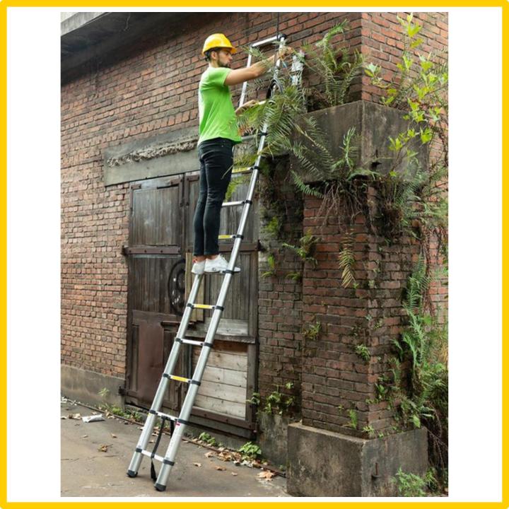 Kruger Aluminum Telescopic Single Side Straight Ladder, 10 Steps (2.9m ...