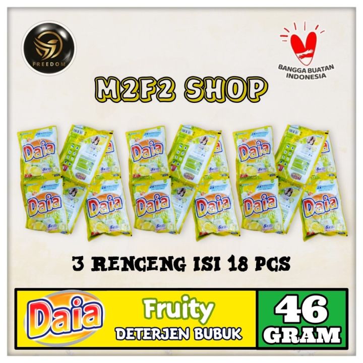 Daia Fruity Fresh Lemon Detergent Bubuk Sabun Cuci Baju Sachet - 46 gr ...