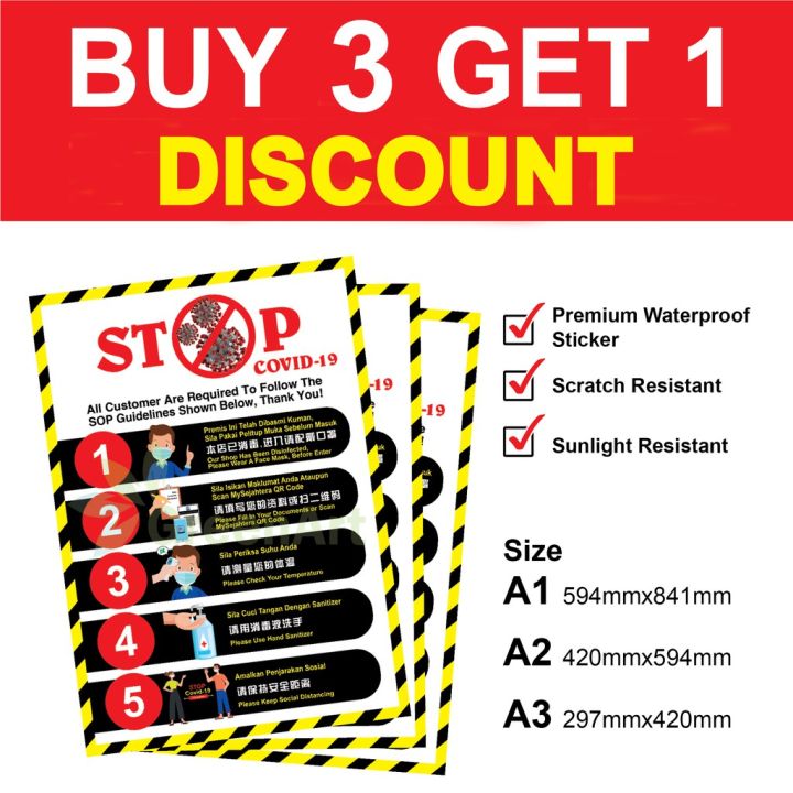 Premium Waterproof & Scratch-Resistant Health & Safety Posters - COVID ...