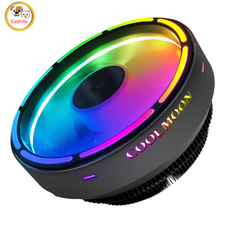 COOLMOON Computer CPU Heatsink With 17 Lighting Modes Fan Cooling RGB ...
