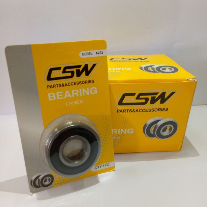 CSW BEARING / LAHER / BANTALAN RODA MOTOR 6203 2RS Press | Lazada Indonesia