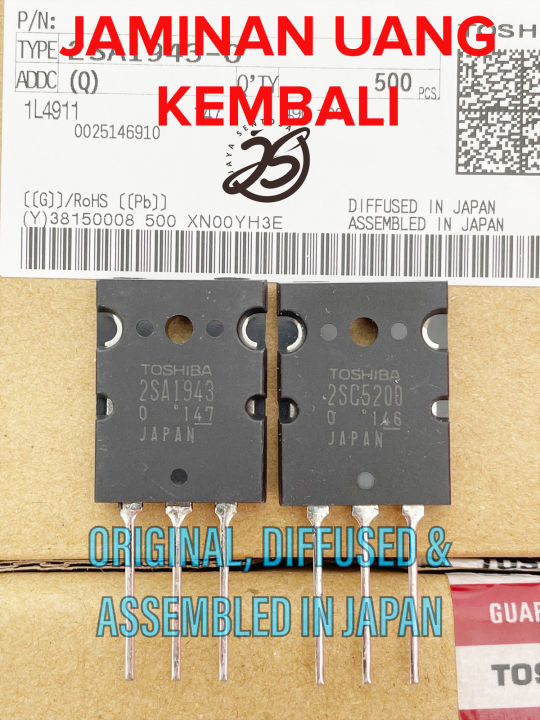 10 SET A1943-C5200 ORIGINAL TRANSISTOR A1943 C5200 JAPAN (ORI) 2SA1943 ...
