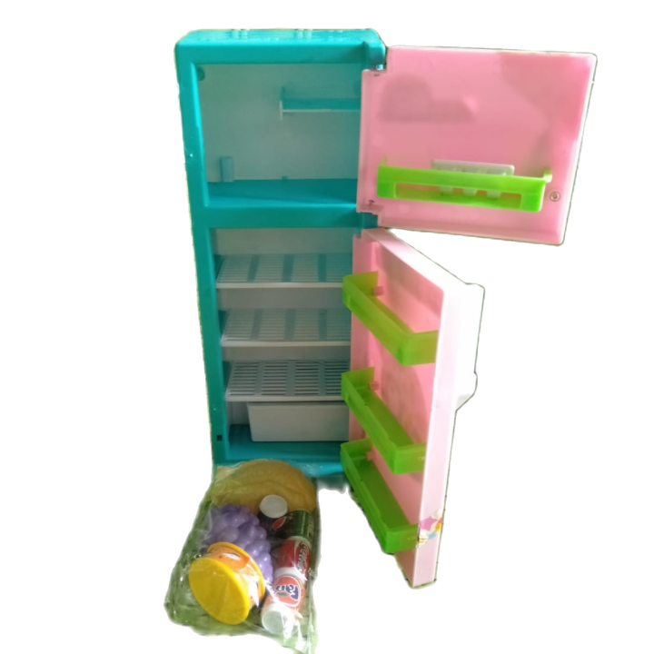 Mainan anak kulkas 2 pintu ukuran besar dilengkapi isi kulkas lengkap ...