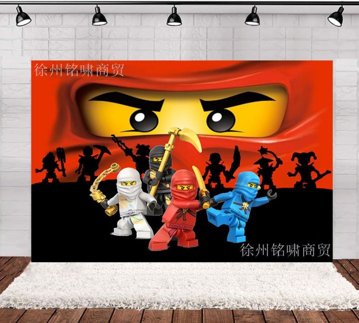 clu LEGO Ninjago Birthday theme backdrop banner party decoration photo ...