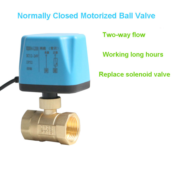1/2" 3/4" 1" 1-1/4" 1-1/2" 2" Normally Closed Motorized Ball Valve 220V 12V 24V Two Wire Brass ...