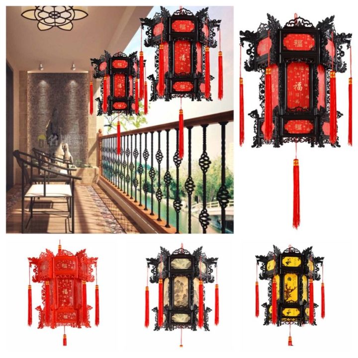 KJM53OK2 Hexagonal Chinese Antique Lantern Chinese Style Hanging Spring ...