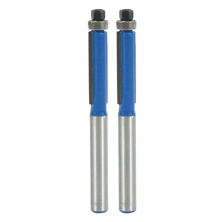 2pcs 2.6 inch Long 2 Edges Flush Trim Router Bit 1/4 inch x 1/4 inch ...