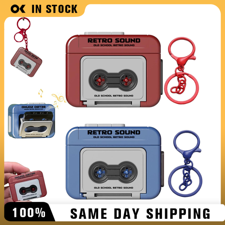 Retro Mini Tape Recorder Keychain with Music Playback Function for A ...
