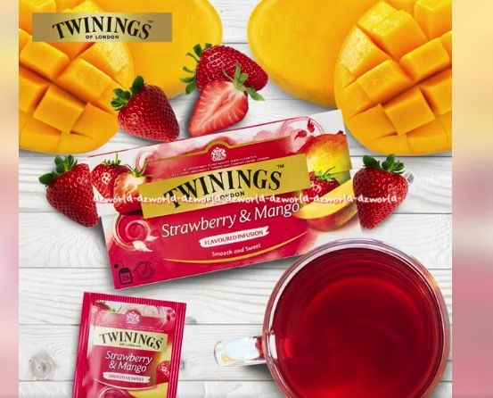 Twinings Strawberry & Mango Flavoured Infusion 25Bag Teh Rasa Buah ...