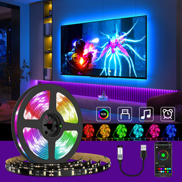 USB Powered RGB LED Strip Lights TV Backlight Strip Lights Music Sync ...