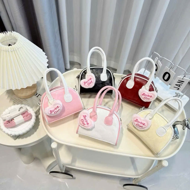 Túi nữ xách tay đeo chéo túi mini cho bé Barbie Girl tặng tim bông dễ ...