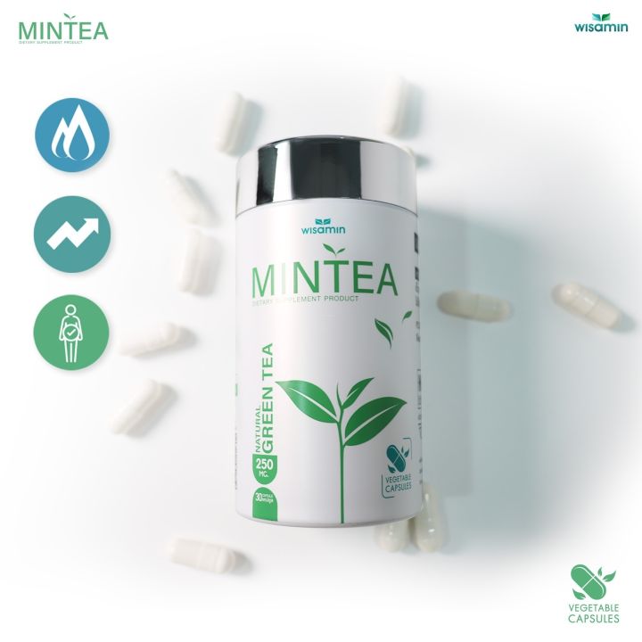 MINTEA (มินที) ผลิตภัณฑ์เสริมอาหาร สารสกัดจากชาเขียว 327 mg./แคปซูล (ต ...