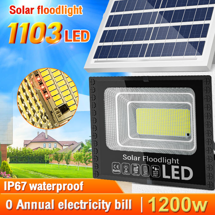 Lampu solar light 1200W lampu solar outdoor lighting spotlight IP67 ...