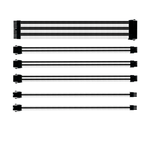 Cooler Master White/Black Sleeved Extension Cable Kit 30cm w/24 CABLE ...